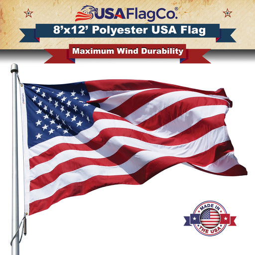 Polyester American Flag 8x12 ft | Embroidered & Sewn – USA Flag Co.