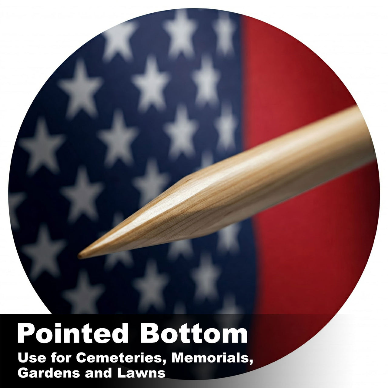 Bulk US Stick Flags 12x18", Wood Dowel, Safety Spearhead, (Pointed ...