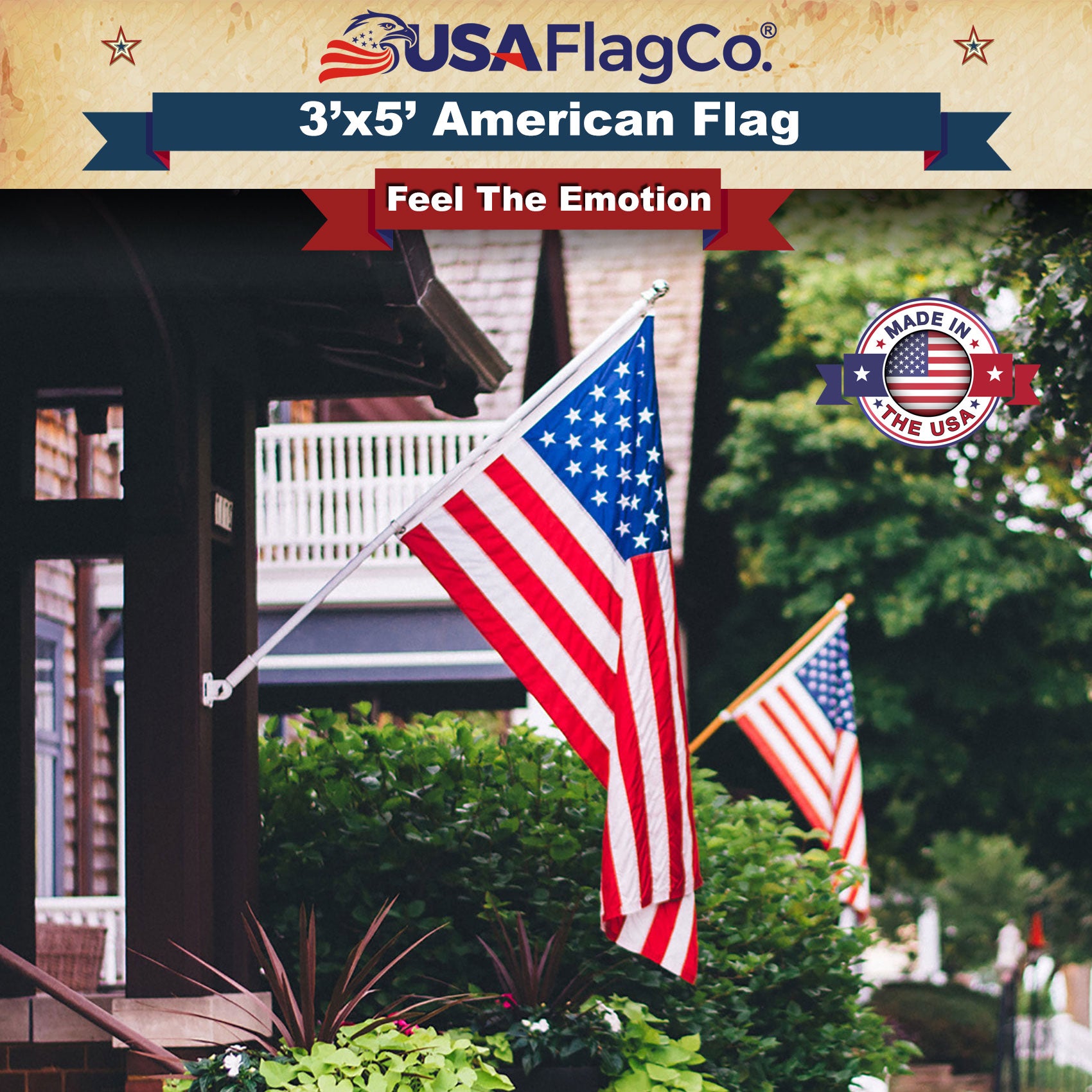 American Flag 3x5 foot - Embroidered Stars & Sewn Stripes – USA Flag Co.