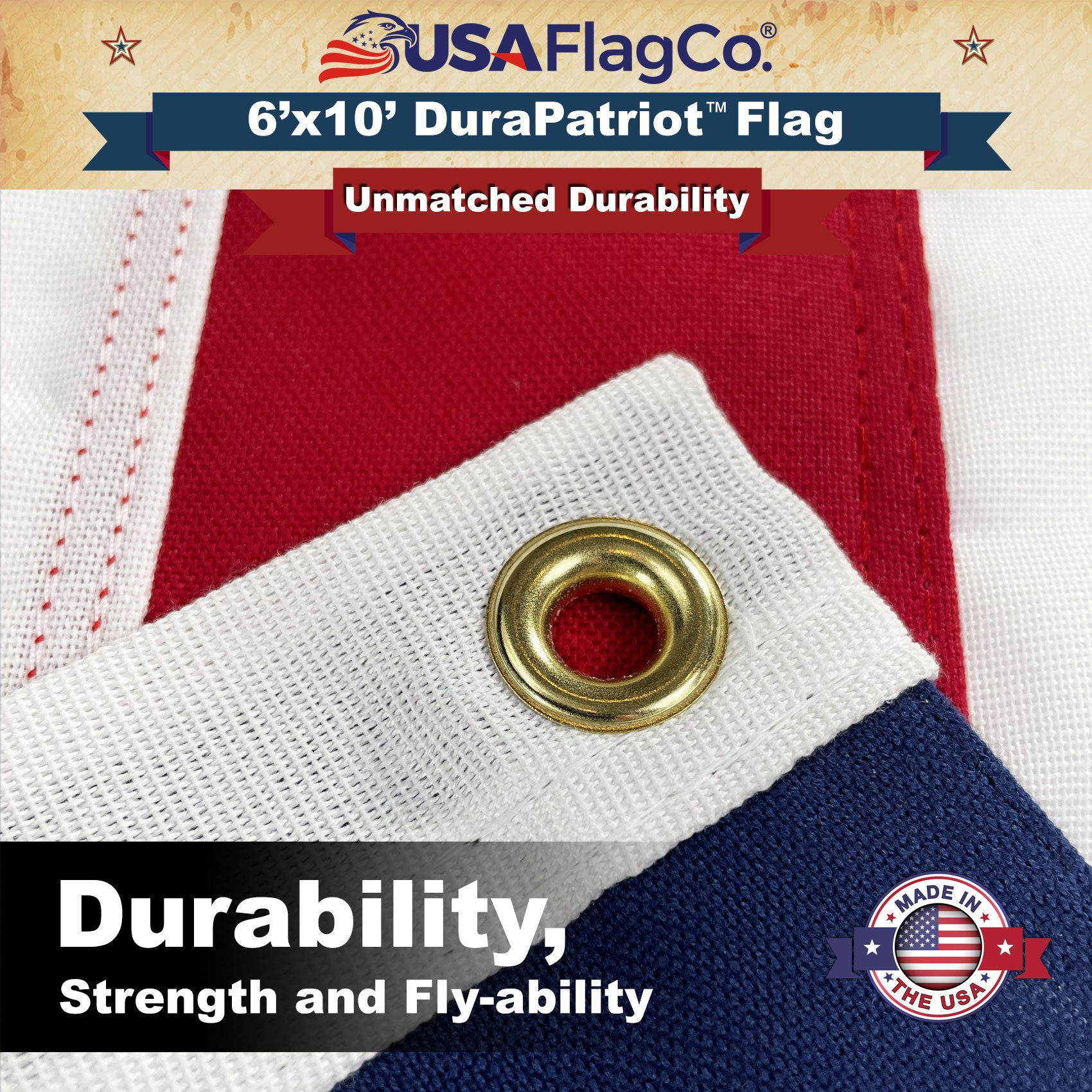 DuraPatriot™ 6x10 American Flag for Outside by USA Flag Co.