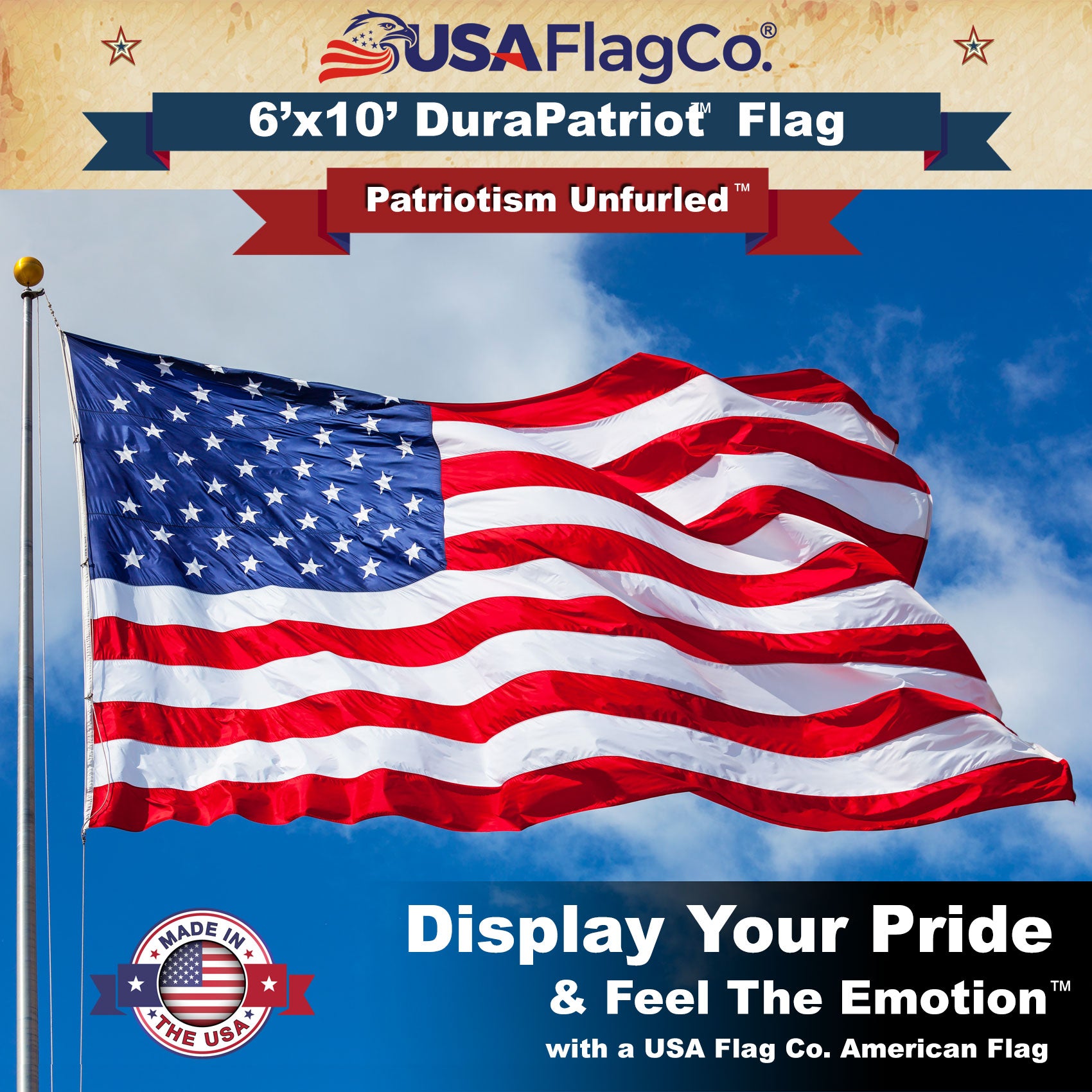 DuraPatriot™ 6x10 American Flag for Outside by USA Flag Co.