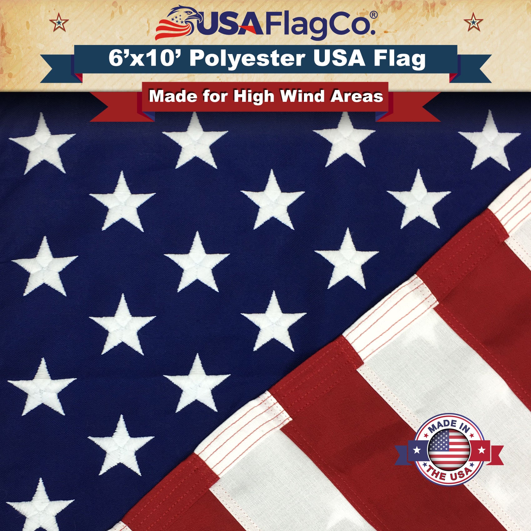 Polyester American Flag 6x10 | Made in USA | Heavy Duty – USA Flag Co.