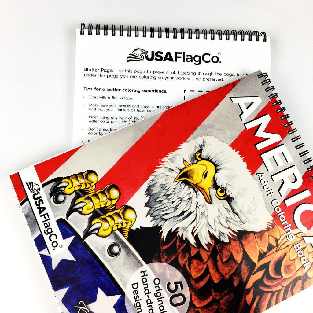 AMERICA Adult Coloring Book by USA Flag Co.