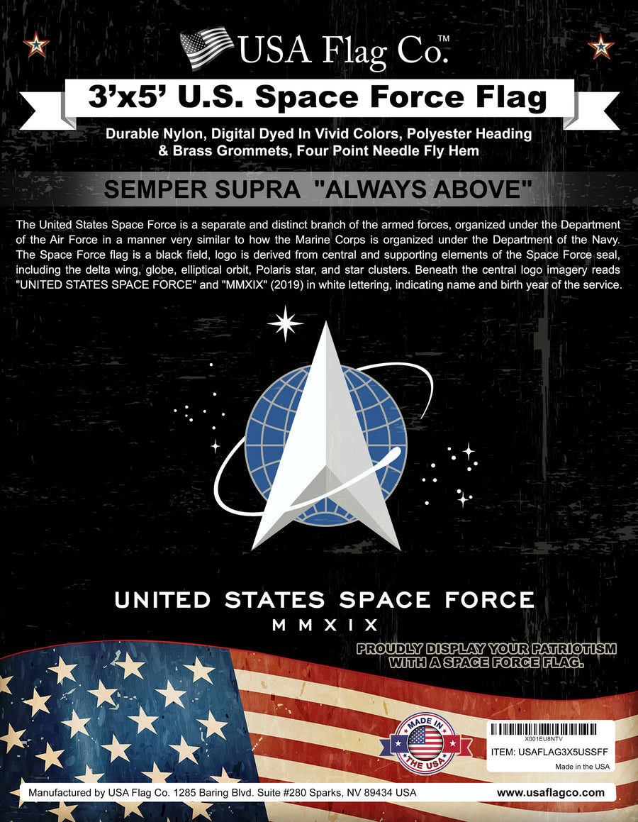 Space Force Flag (3x5 foot) by USA Flag Co.